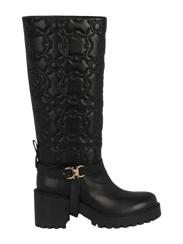 FERRAGAMO Shiran Knee-high Leather Boot - Black