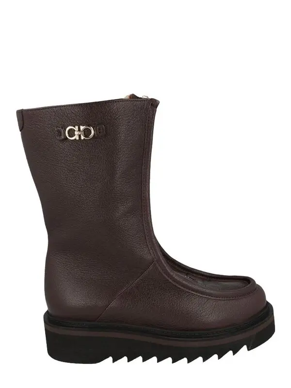 FERRAGAMO Euralio Leather Boot - Brown