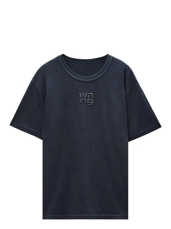 Alexander Wang Short-sleeve Tee With Hotfix Logo - Black