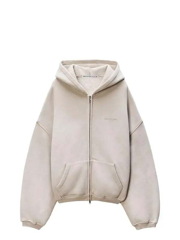 Alexander Wang Allover Hotfix Zip Up Hoodie - Brown