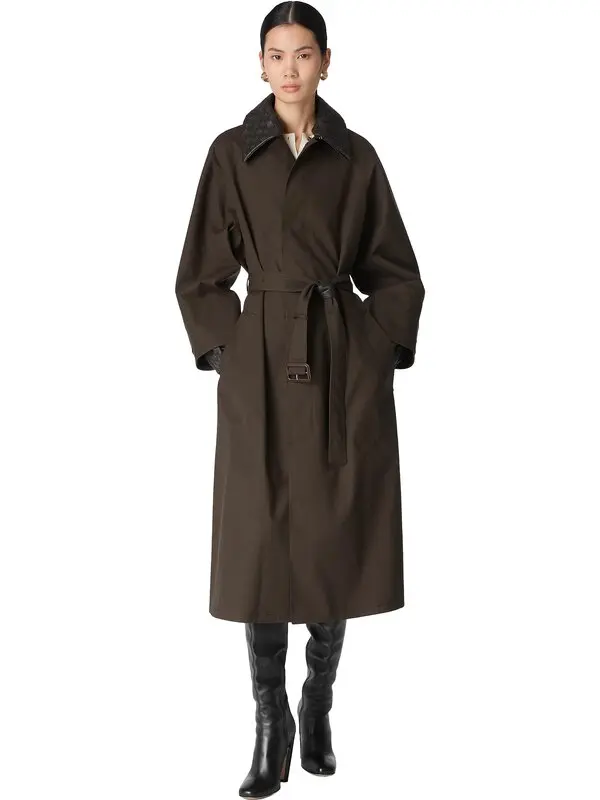 Bottega Veneta Cotton Trench Coat - Deep Moss