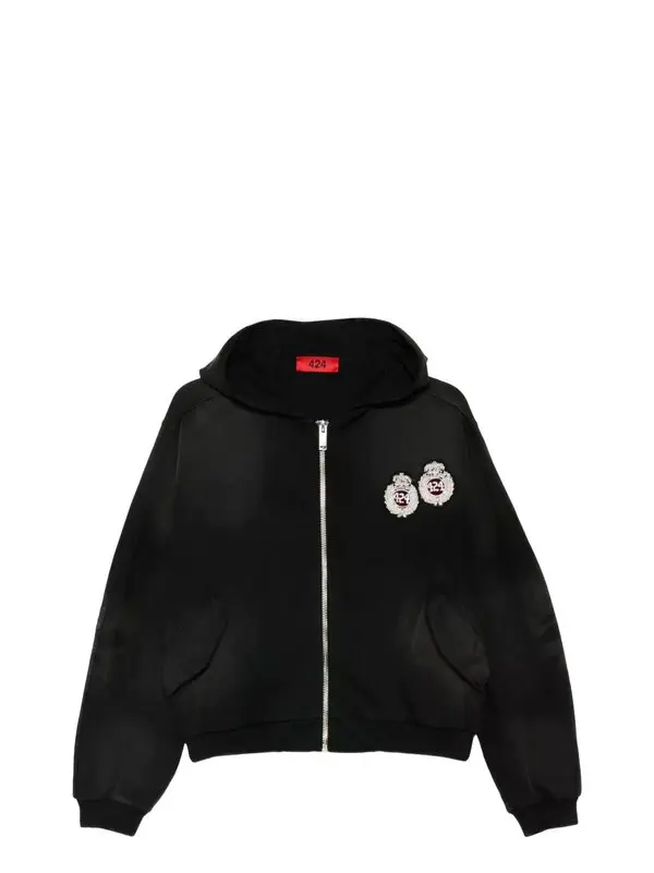 424 Embellished Hoodie - Black