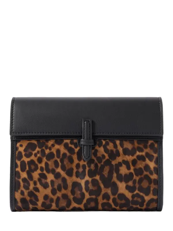 HUNTING SEASON Leopard-print Suede And Leather Clutch - Animal Print