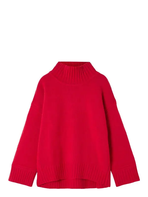 LA LIGNE Wool And Cashmere-blend Mock-neck Sweater - Red