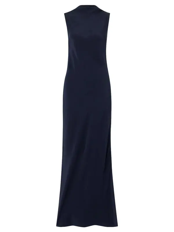 Sir The Label Isla Open-back Silk Crepe De Chine Maxi Dress - Blue