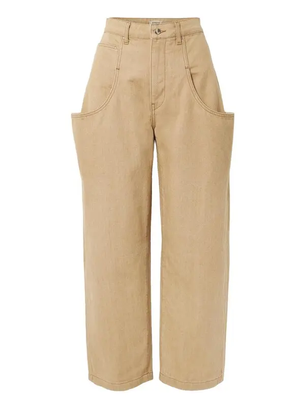 OSSOU Lariat Draped Mid-rise Wide-leg Jeans - Neutrals