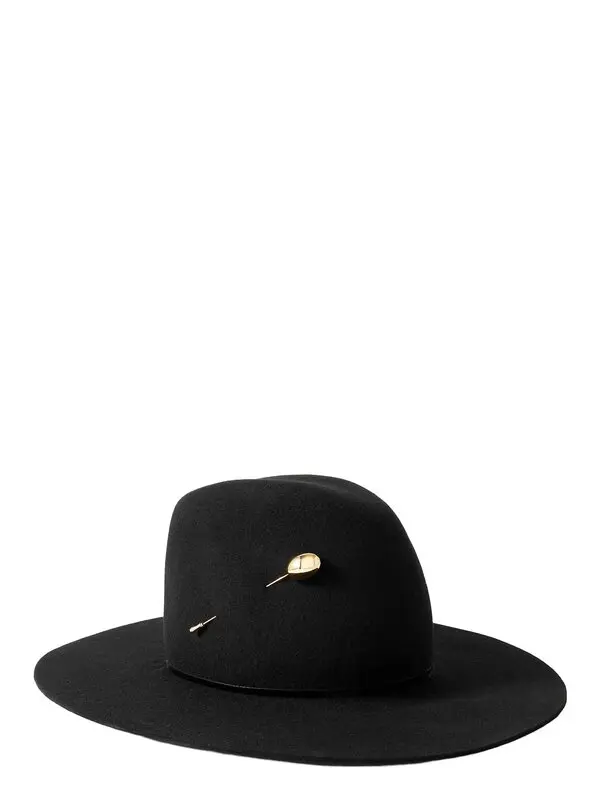 GIGI BURRIS MILLINERY Waverly Wool And Silk-blend Fedora - Black