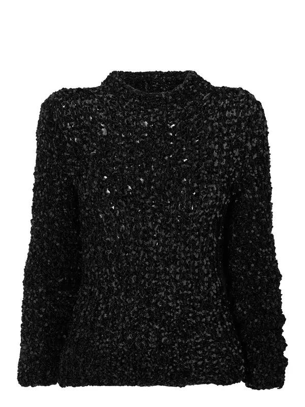 JIL SANDER Sequined Open-knit Sweater - Black
