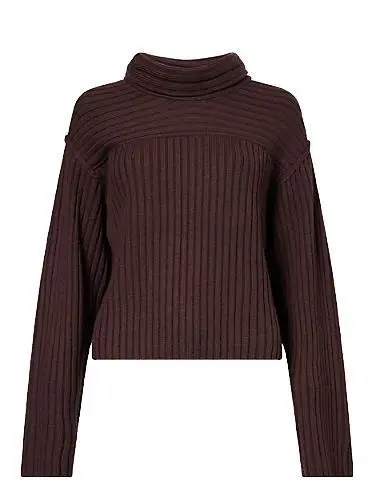 Theory Merino Wool Turtleneck Jumper - Deep Plum