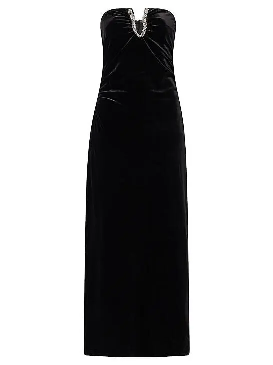 4TH & RECKLESS Vera Embellished Velvet Maxi Dress - Black