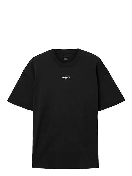 ALLSAINTS Mikro Branded-print Cotton-jersey T-shirt Xxl - Washed Black