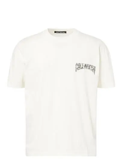COLE BUXTON Printed Crewneck Cotton-jersey T-shirt - Vintage White