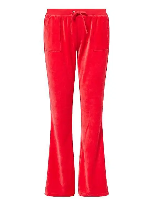 Juicy Couture Logo-embroidered Velour Jogging Bottoms - Toreador