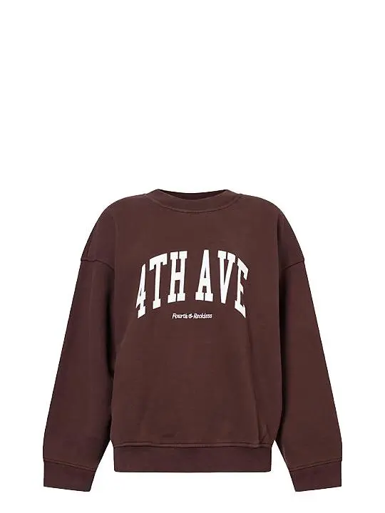 4TH & RECKLESS Avenue Logo-print Cotton Sweatshirt - Chocolate