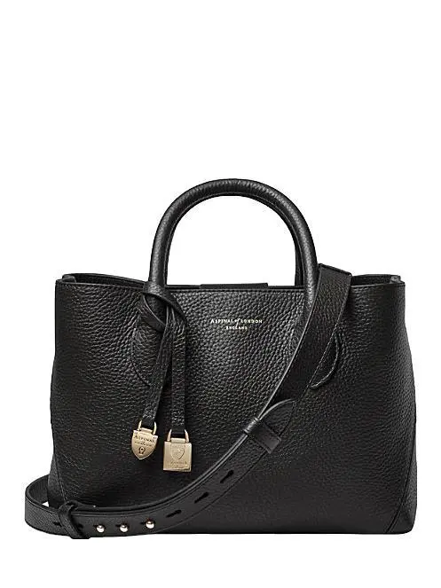 ASPINAL OF LONDON Midi London Leather Tote Bag - Black