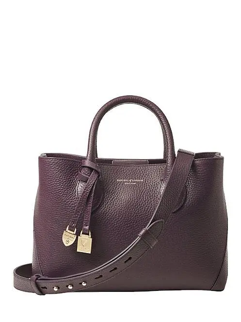 ASPINAL OF LONDON Midi London Leather Tote Bag - Fig