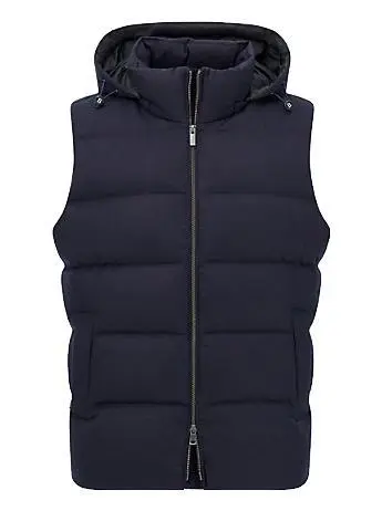 Boggi Milano Wool-down Gilet - Navy Blue