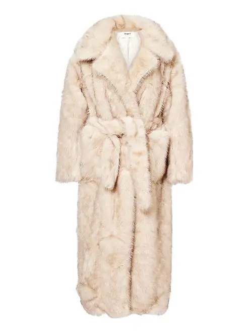 4TH & RECKLESS Schiffer Belted Faux-fur Coat - Beige