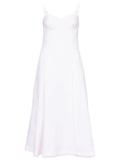 Simkhai Analis Bustier Linen-blend Midi Dress - White