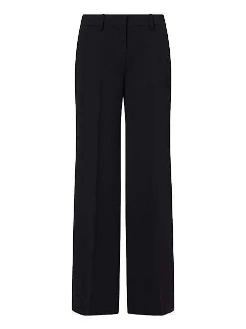 Theory Flared-leg Woven Trousers - Black