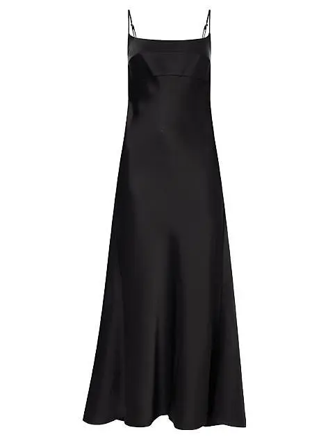 Theory Satin Slip Maxi Dress - Black