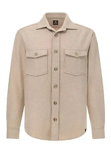 Boggi Milano Relaxed-fit Wool-blend Overshirt - Sand
