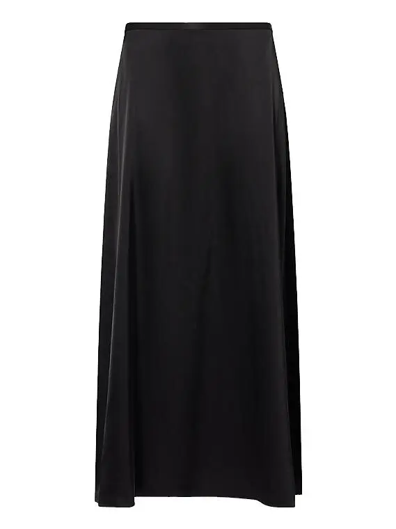 Theory Satin A-line Maxi Skirt - Black