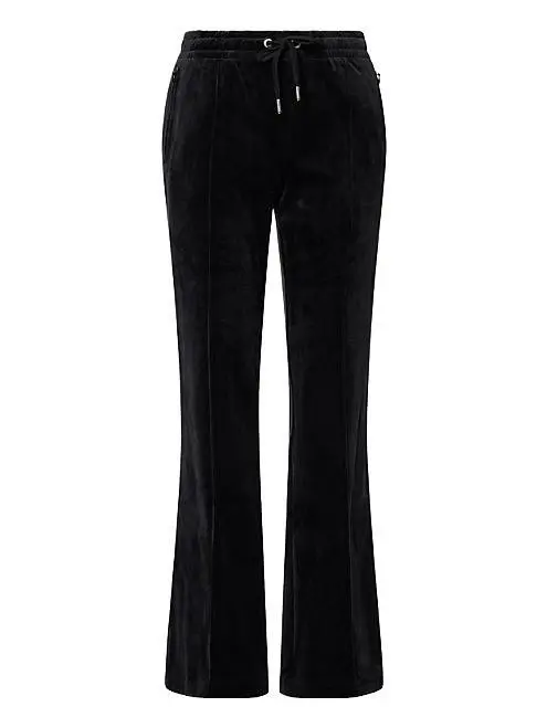 Juicy Couture Diamante-embellished Straight-leg Velour Jogging Bottoms - Black