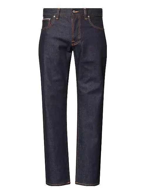 Nudie Jeans Solid Ollie Straight-leg Stretch-denim Jeans - Dry Japan Selvage