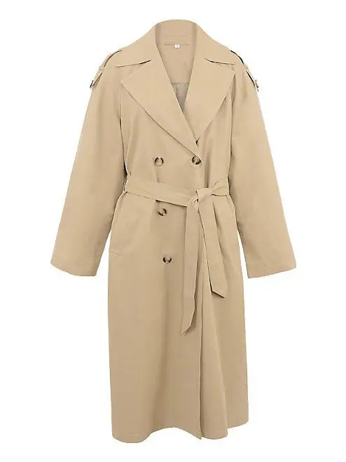 House Of Cb Marais Belted-waist Cotton-blend Trench Coat - Camel