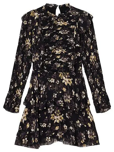 ALLSAINTS Portia Floral-print Woven Mini Dress - Vine Black