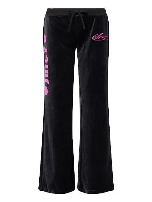 Juicy Couture Straight-leg Velour Jogging Bottoms - Black