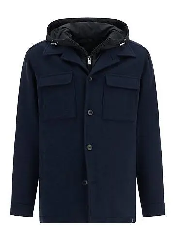 Boggi Milano Woven Jacket With Detachable Gilet - Navy Blue