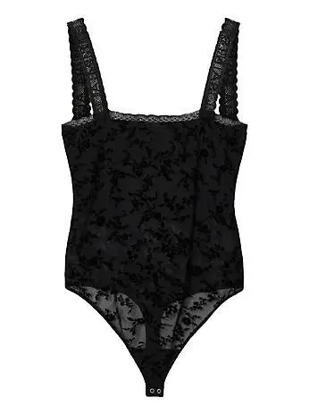 ALLSAINTS Charli Logo-strap Stretch-woven Bodysuit - Black