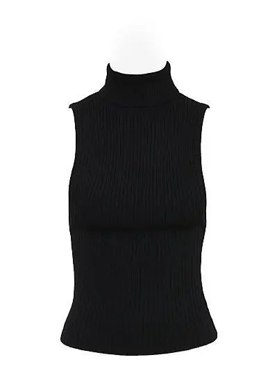House Of Cb Ribbed-knit Backless Vest - Black