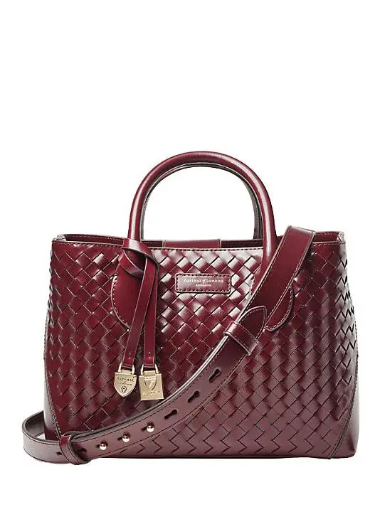 ASPINAL OF LONDON Midi London Leather Tote Bag - Burgundy