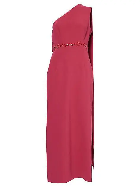 Huishan Zhang Iyla Embellished Woven Maxi Dress - Raspberry