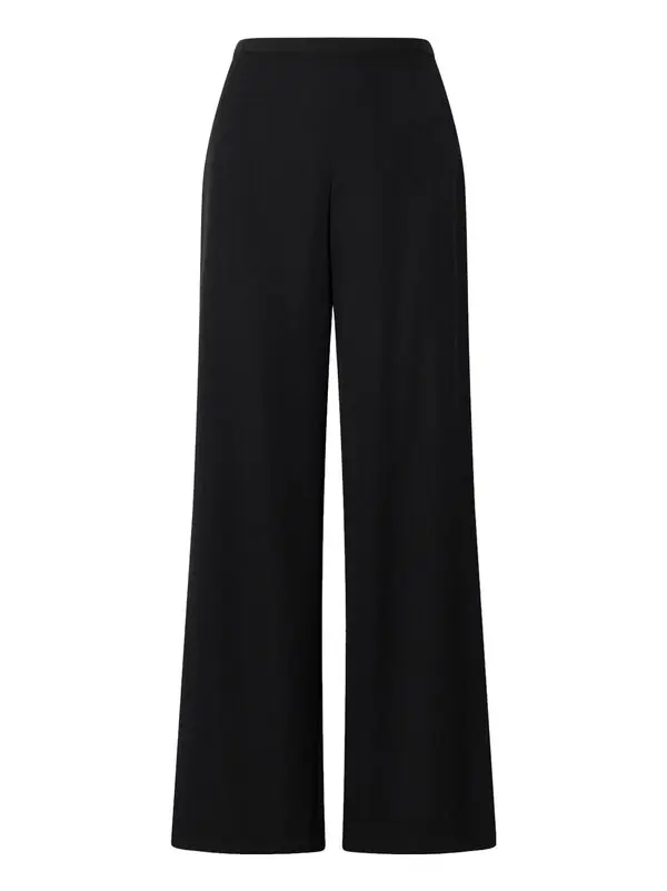 THE ROW Roger Wool-crepe Wide-leg Pants - Black