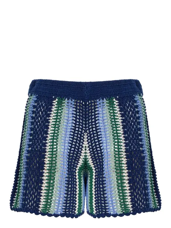 ALL THAT REMAINS Hand-knit Cotton Mini Shorts - Multi