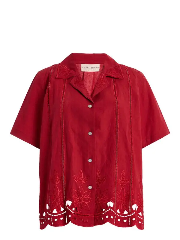 ALL THAT REMAINS Rae Cotton Shirt - Red