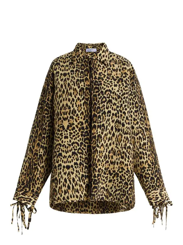 Marie Adam-Leenaerdt Leopard-print Crepe Base Shirt - Animal