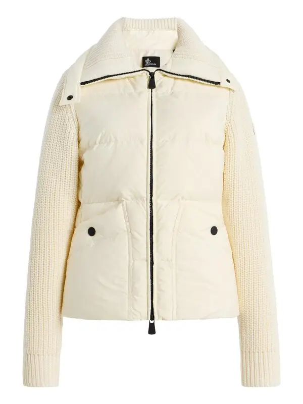 Moncler Down And Wool Zip-up Cardigan - Ivory