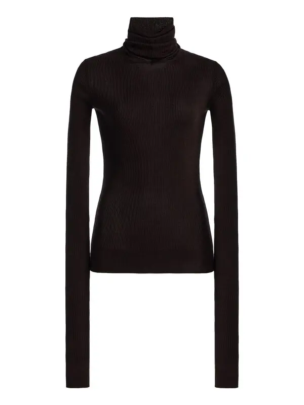Marie Adam-Leenaerdt Wool-silk Balaclava Sweater - Brown