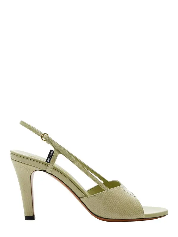 Miu Miu Snake-effect Leather Sandals - Green