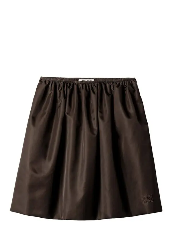 Miu Miu Technical Gazar Skirt - Coffee