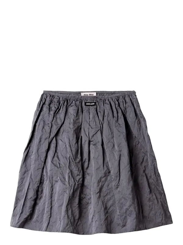 Miu Miu Duchesse Flared Skirt - Iron Gray