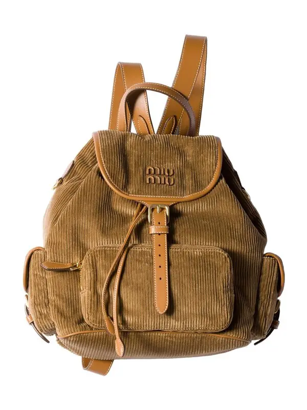 Miu Miu Corduroy Backpack - Cinnamon