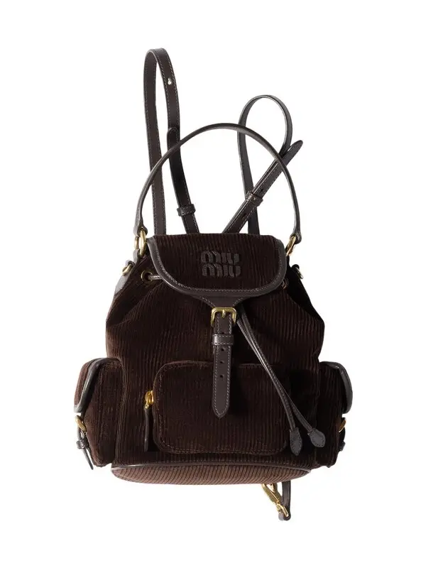 Miu Miu Corduroy Backpack - Ebony