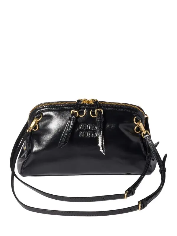 Miu Miu Caprice Leather Clutch - Black