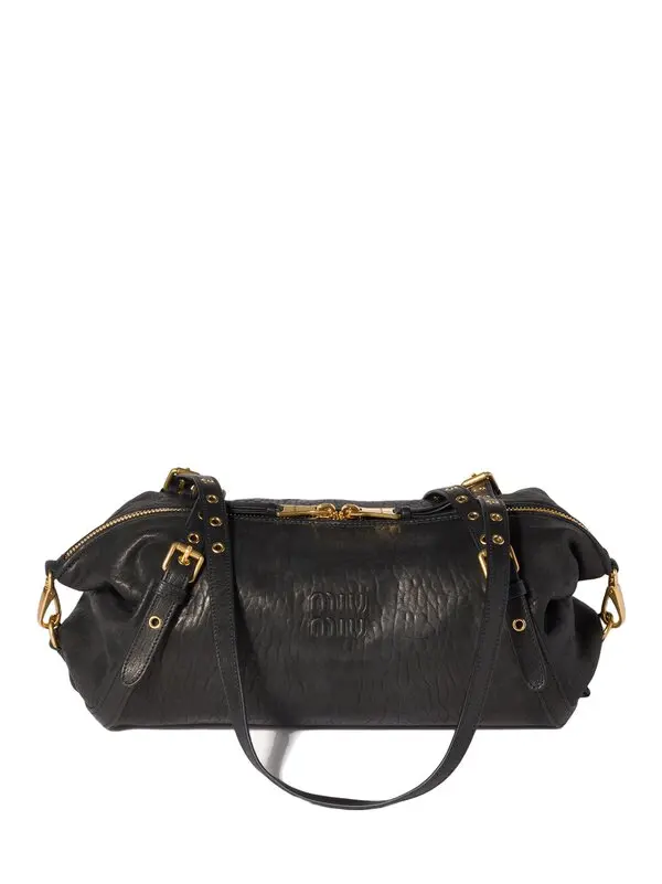 Miu Miu Leather Top Handle Bag - Black